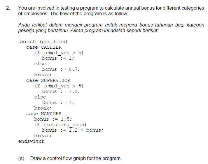 Solved You are involved in testing a program to calculate | Chegg.com