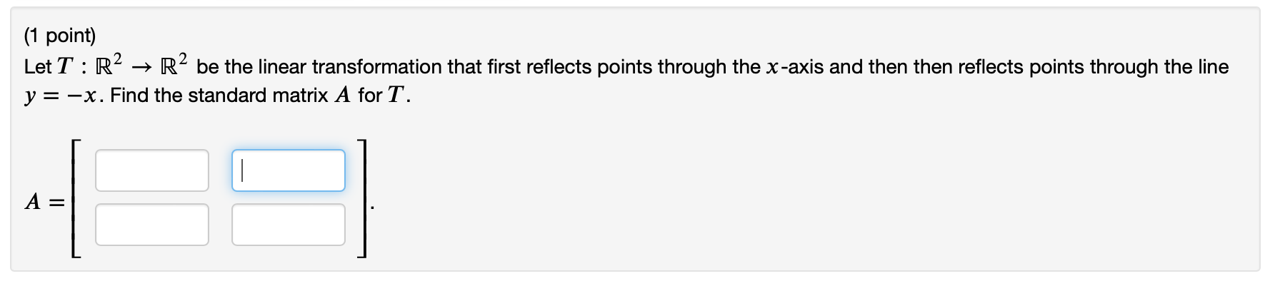 Solved Let T:R2→R2 be the linear transformation that first | Chegg.com
