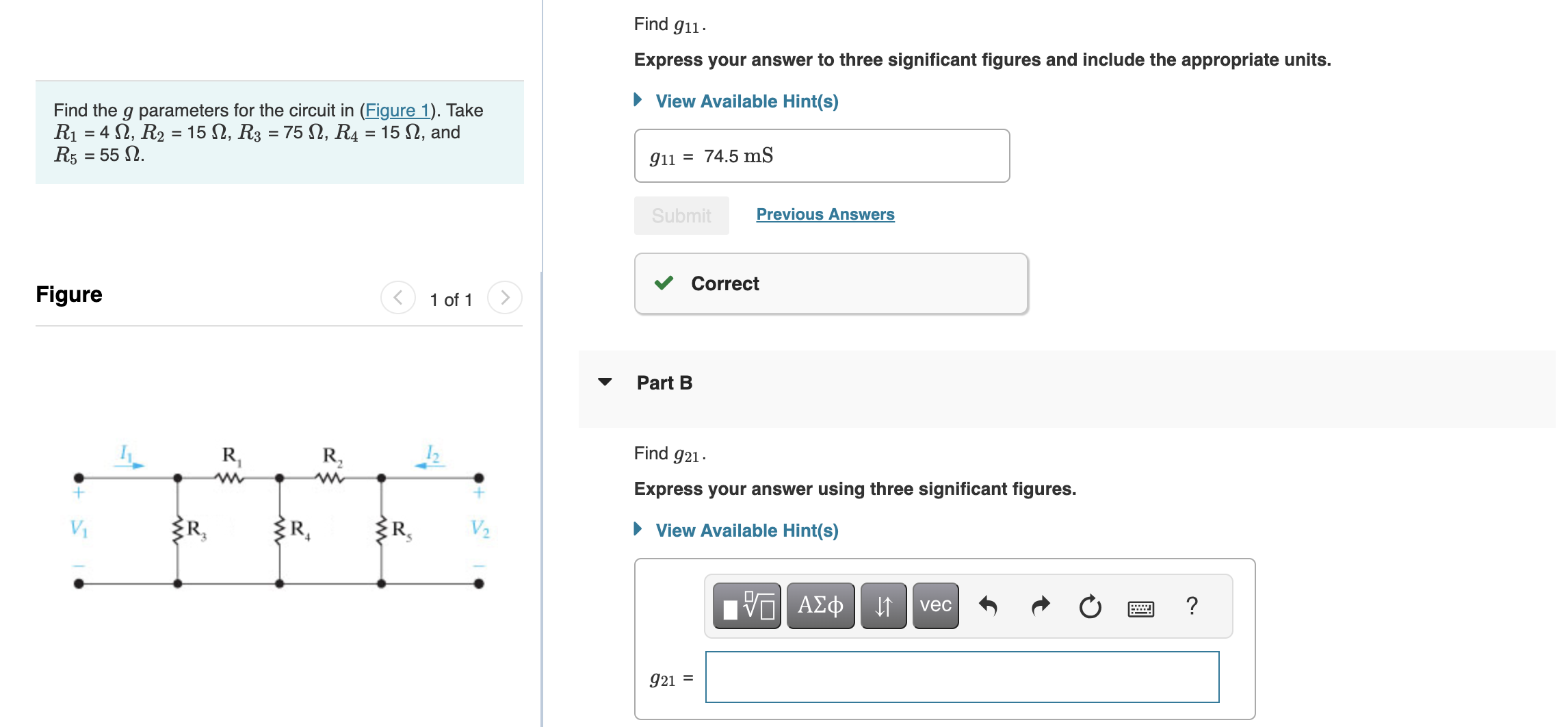 Solved Part A\r\n\r\n\r\n\r\nFind \\( g_{11} \\). Express | Chegg.com