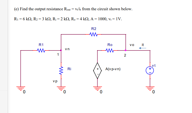 Solved 1. The inverting configuration of an op amp is shown | Chegg.com