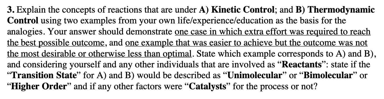 Solved 3. Explain the concepts of reactions that are under | Chegg.com