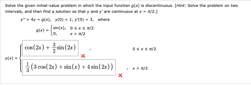 Solved Solve the given initial-value problem in which the | Chegg.com