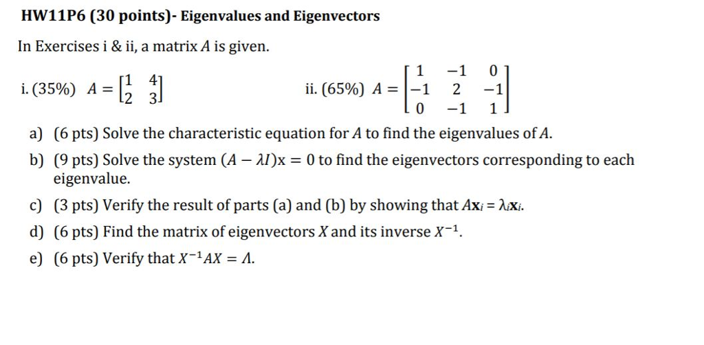 Solved HW11P6 (30 points)- Eigenvalues and Eigenvectors In | Chegg.com