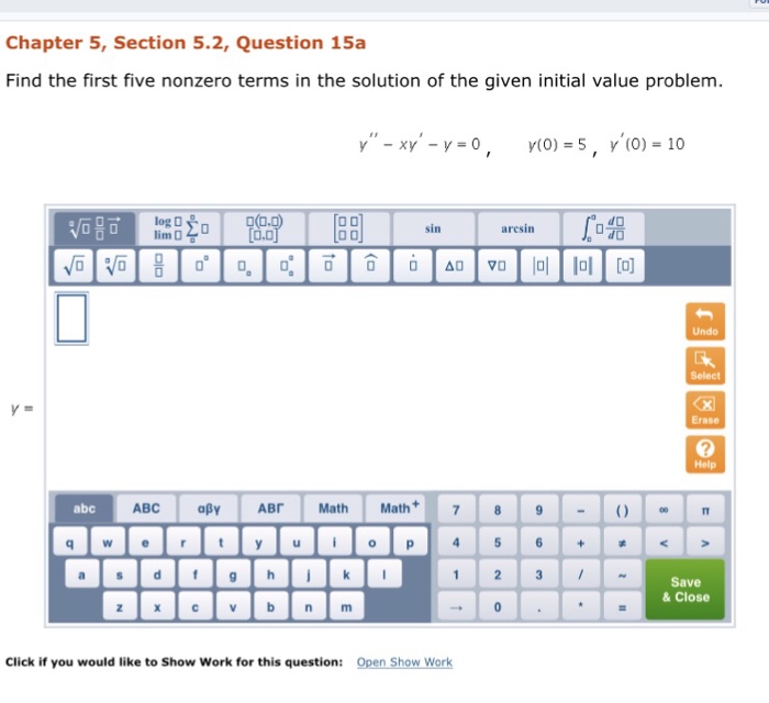 Solved Find the first five nonzero terms in the solution of | Chegg.com