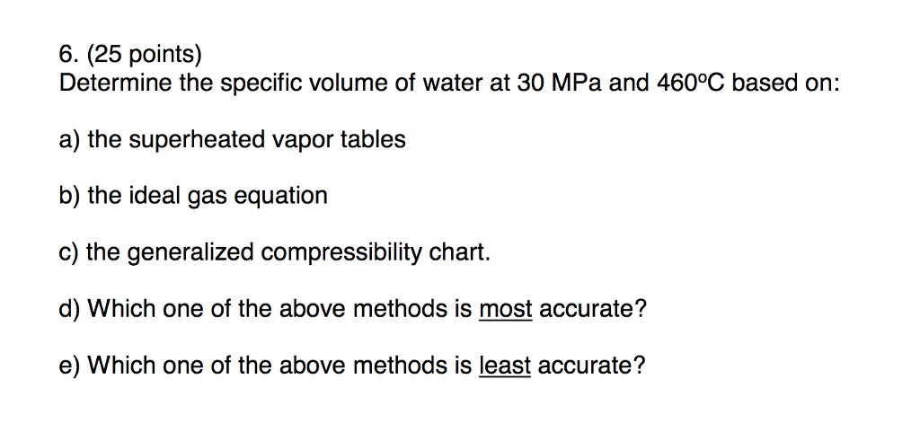 Solved Determine the specific volume of water at 30 MPa and | Chegg.com