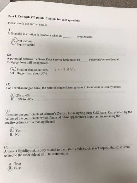 Solved Part I. Concepts (20 points; 2 points for each | Chegg.com