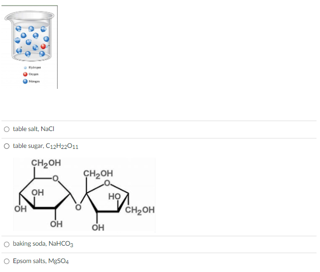 Solved Common household substances (table salt, sucrose, | Chegg.com