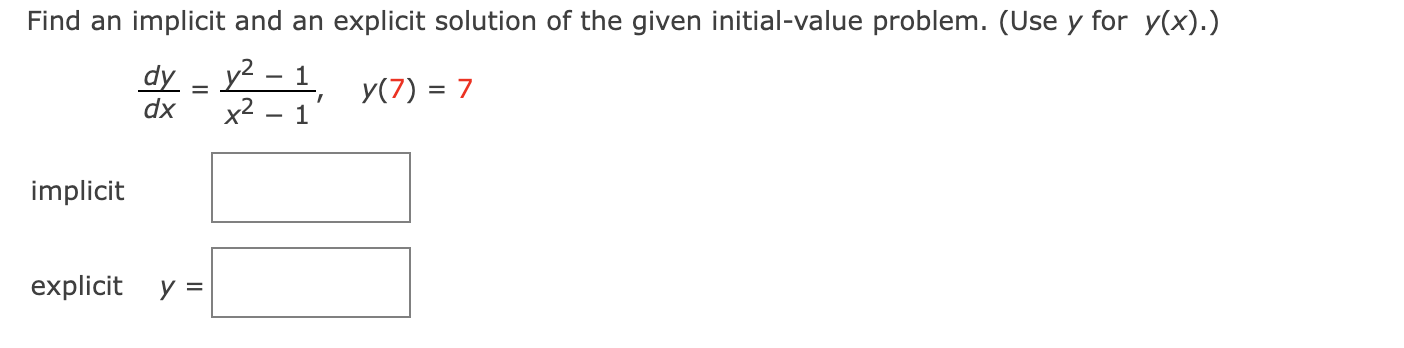 Solved Find an implicit and an explicit solution of the | Chegg.com