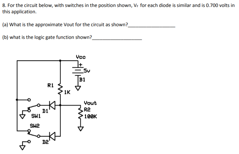 Solved . For the circuit below, with switches in the | Chegg.com