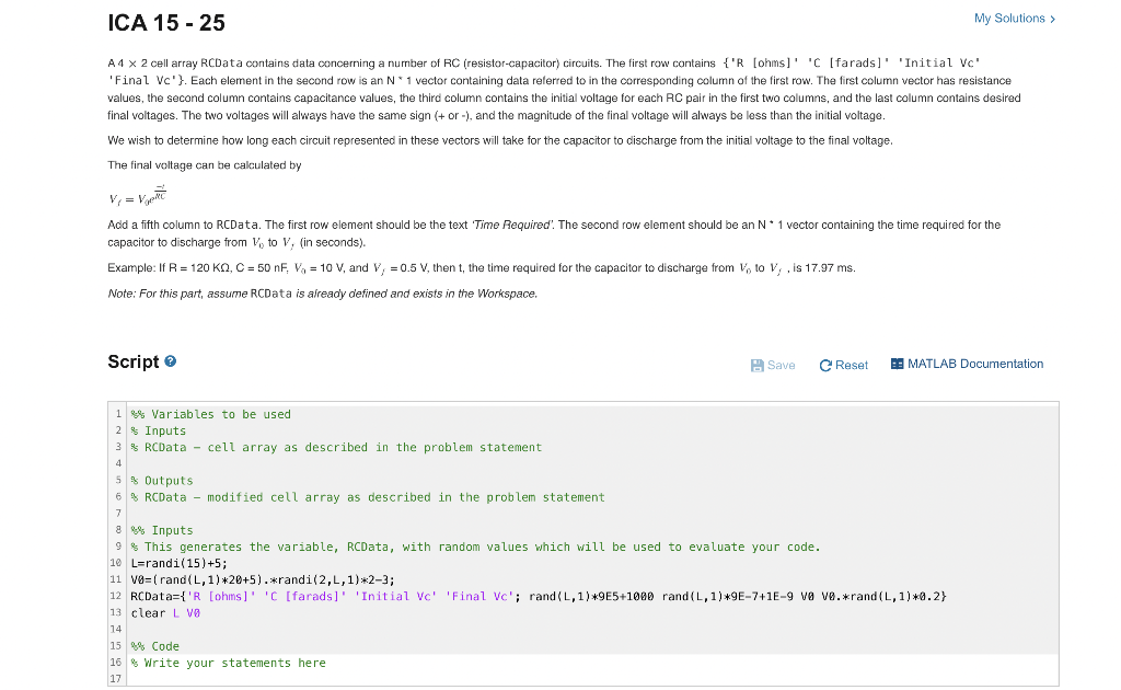 Solved NEED HELP WITH THIS MATLAB SCRIPT, PLEASE CONTINUE | Chegg.com