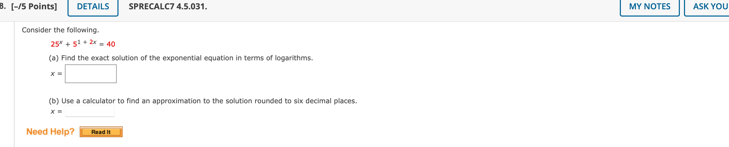 Solved 8. [-75 Points] DETAILS SPRECALC7 4.5.031. MY NOTES | Chegg.com