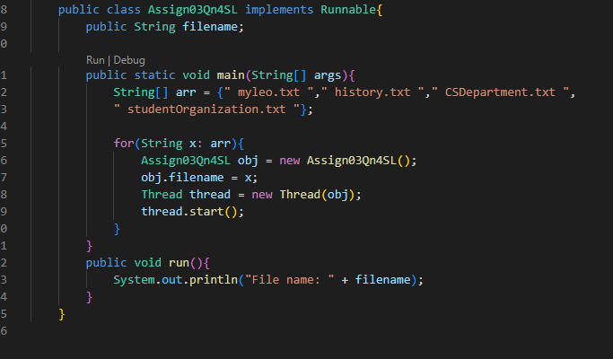 Solved Qn4 (12 points) Write a program including a runnable | Chegg.com