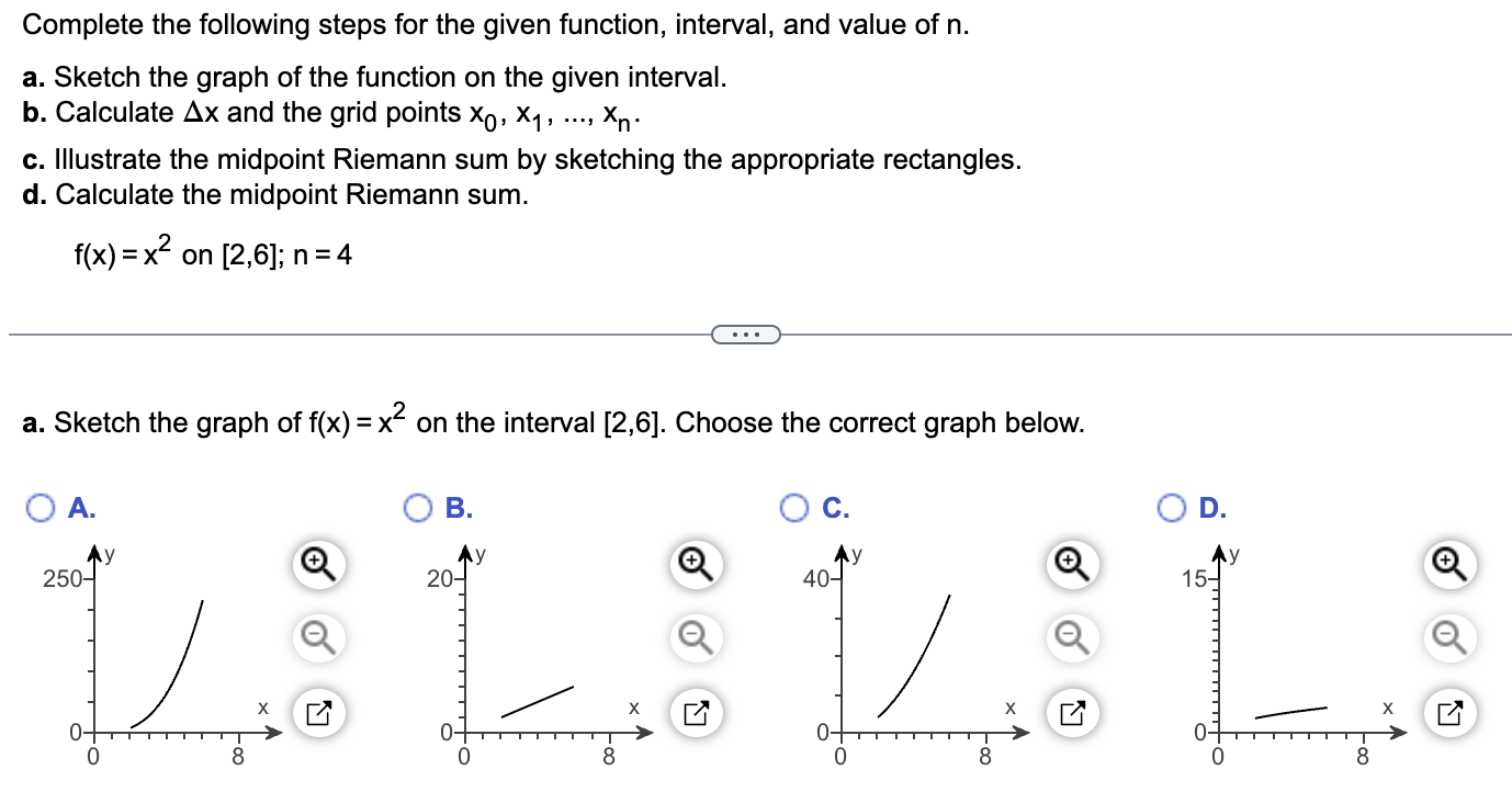 Solved Complete the following steps for the given function, | Chegg.com