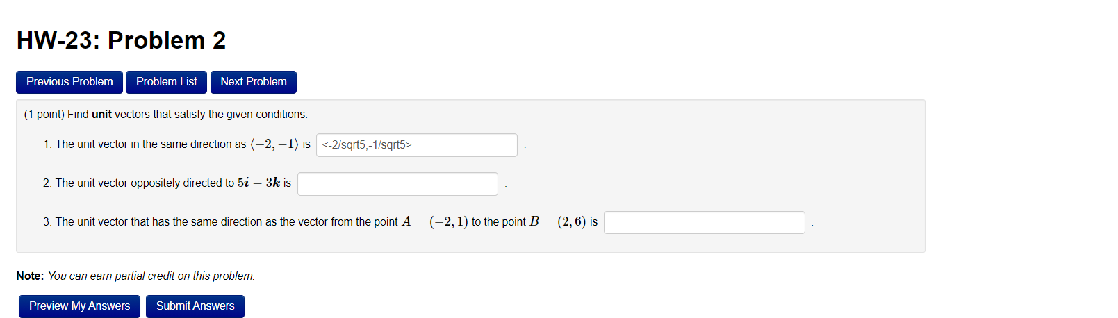 Solved HW-23: Problem 2 Previous Problem Problem List Next | Chegg.com