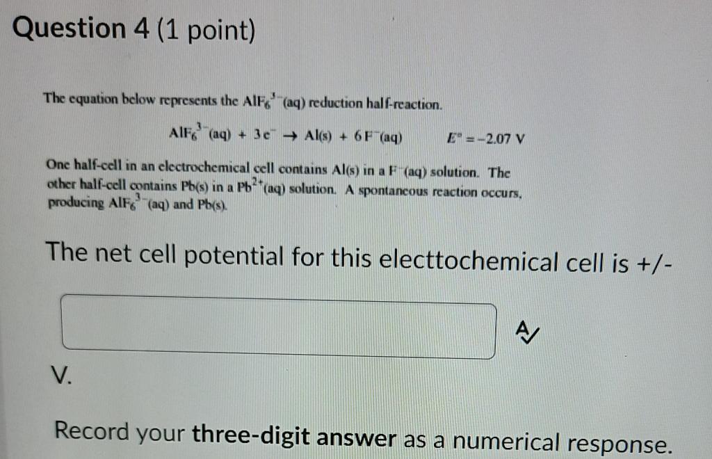 Solved The equation below represents the AlF63 (aq) | Chegg.com