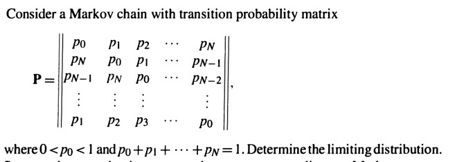 Consider a Markov chain with transition probability | Chegg.com