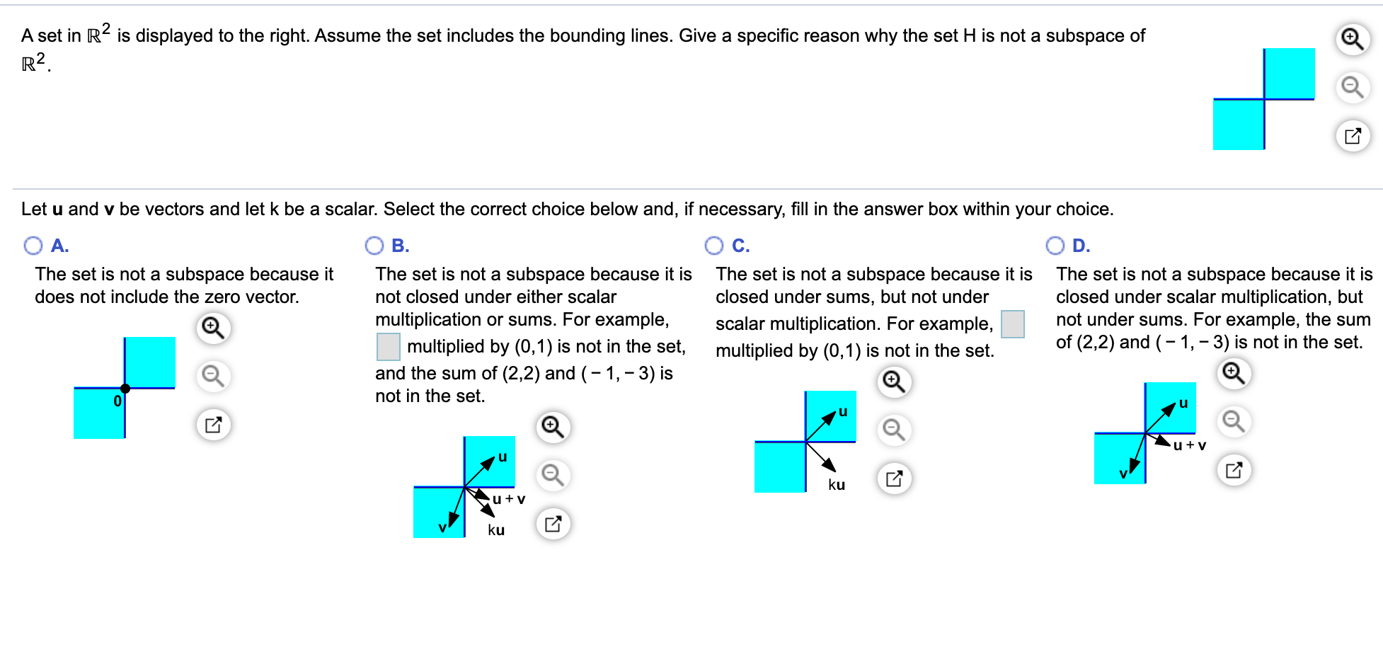 Solved A set in R2 is displayed to the right. Assume the set | Chegg.com