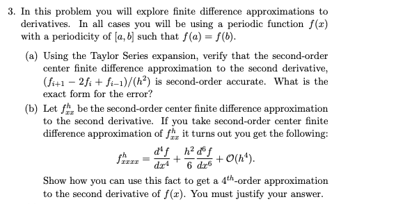 3. In this problem you will explore finite difference | Chegg.com
