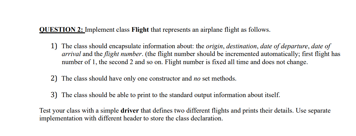 QUESTION 1: Implement class MyDate that represents | Chegg.com