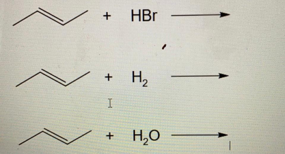 Solved + HBr + H2 I + HO | Chegg.com