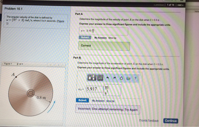 Solved The angular velocity of the disk is defined by omega | Chegg.com