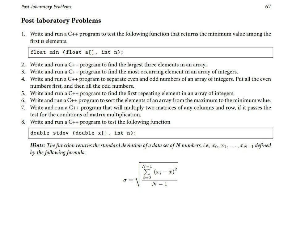 Solved Post-laboratory Problems 67 Post-laboratory Problems | Chegg.com