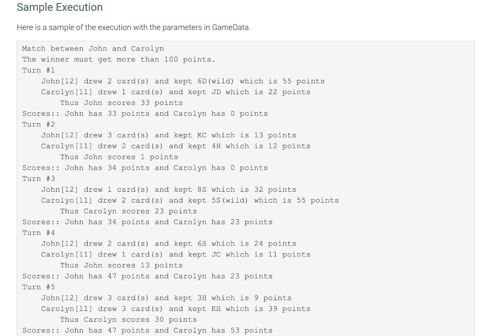 The card game In this program, we will be simulating | Chegg.com