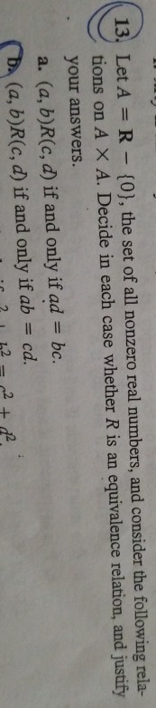 Solved Let A R (O), the set of all nonzero real numbers, and | Chegg.com