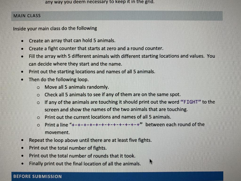 Solved ANIMAL CLASS Create an Animal class. Each animal has | Chegg.com