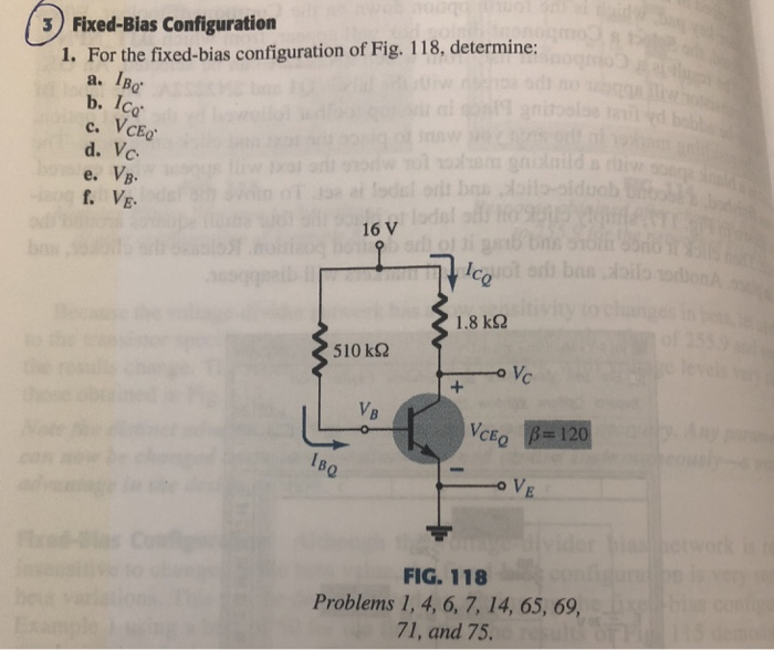 Solved Fixed-Bias Configuration 1. For the fixed-bias | Chegg.com