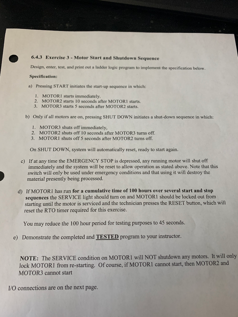 Solved using RS logix to create two ladder diagram | Chegg.com