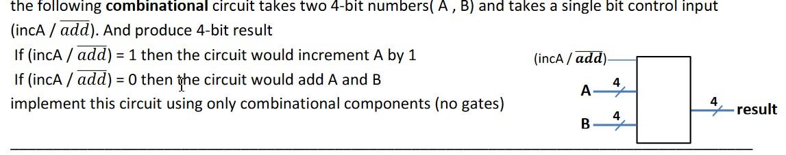 Solved the following combinational circuit takes two 4-bit | Chegg.com