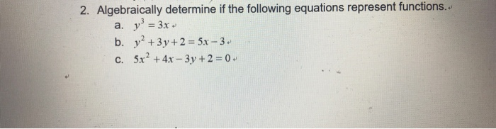 Solved 2. Algebraically determine if the following equations | Chegg.com
