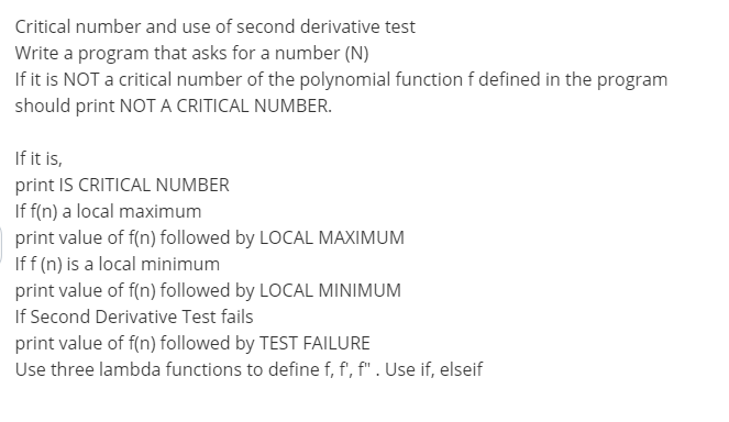 Critical number and use of second derivative test | Chegg.com