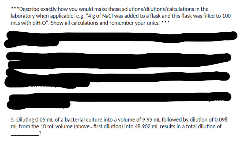 Solved ∗∗∗ Describe exactly how you would make these | Chegg.com