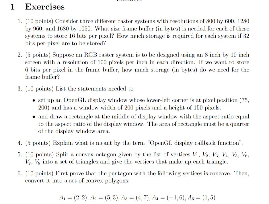 Solved 1 ﻿Exercises(10 ﻿points) ﻿Consider three different | Chegg.com