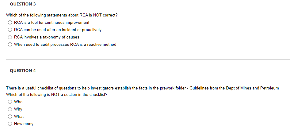 Solved Which of the following statements about RCA is NOT | Chegg.com