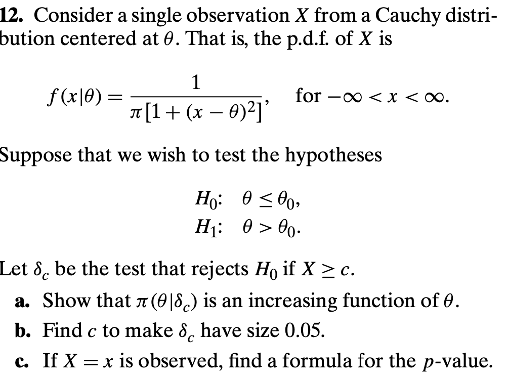 Solved Consider a single observation x ﻿from a Cauchy | Chegg.com