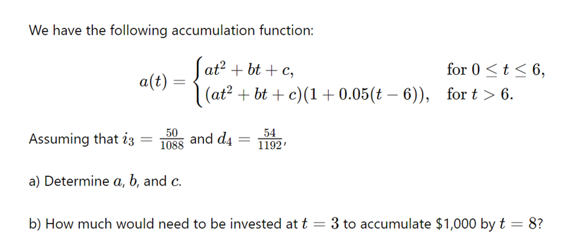 Solved We have the following accumulation | Chegg.com