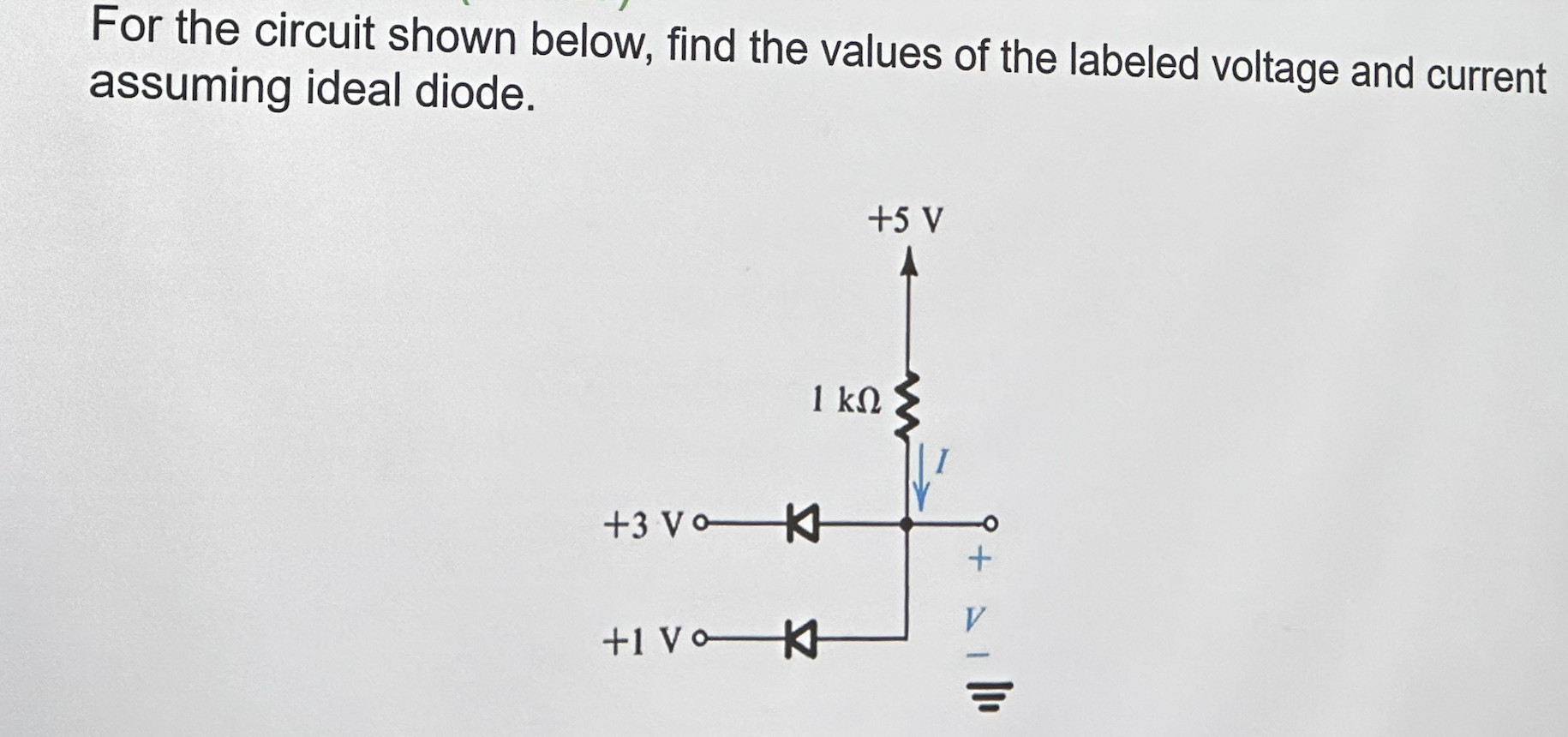 Solved For the circuit shown below, find the values of the | Chegg.com