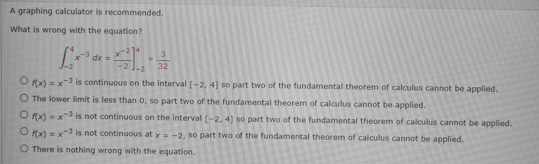 Solved A graphing calculator is recommended. What is wrong | Chegg.com