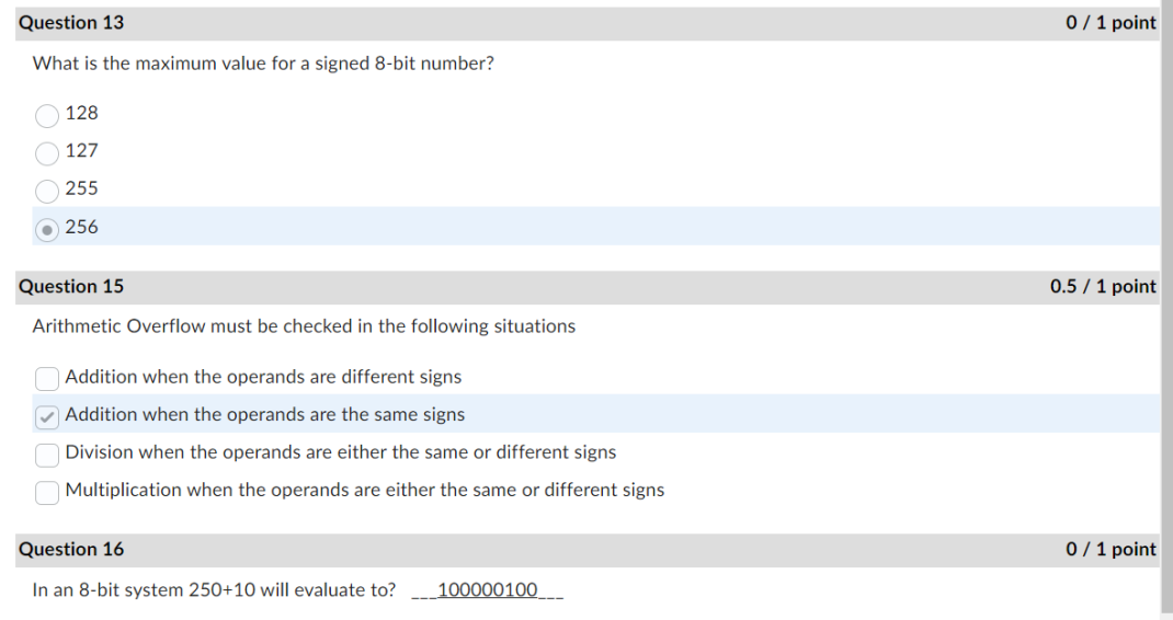 Solved What is the maximum value for a signed 8-bit number? | Chegg.com