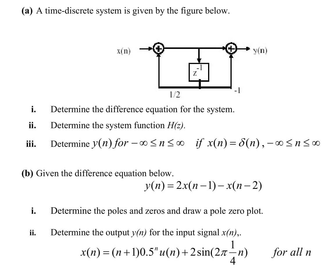 Solved (a) A time-discrete system is given by the figure | Chegg.com