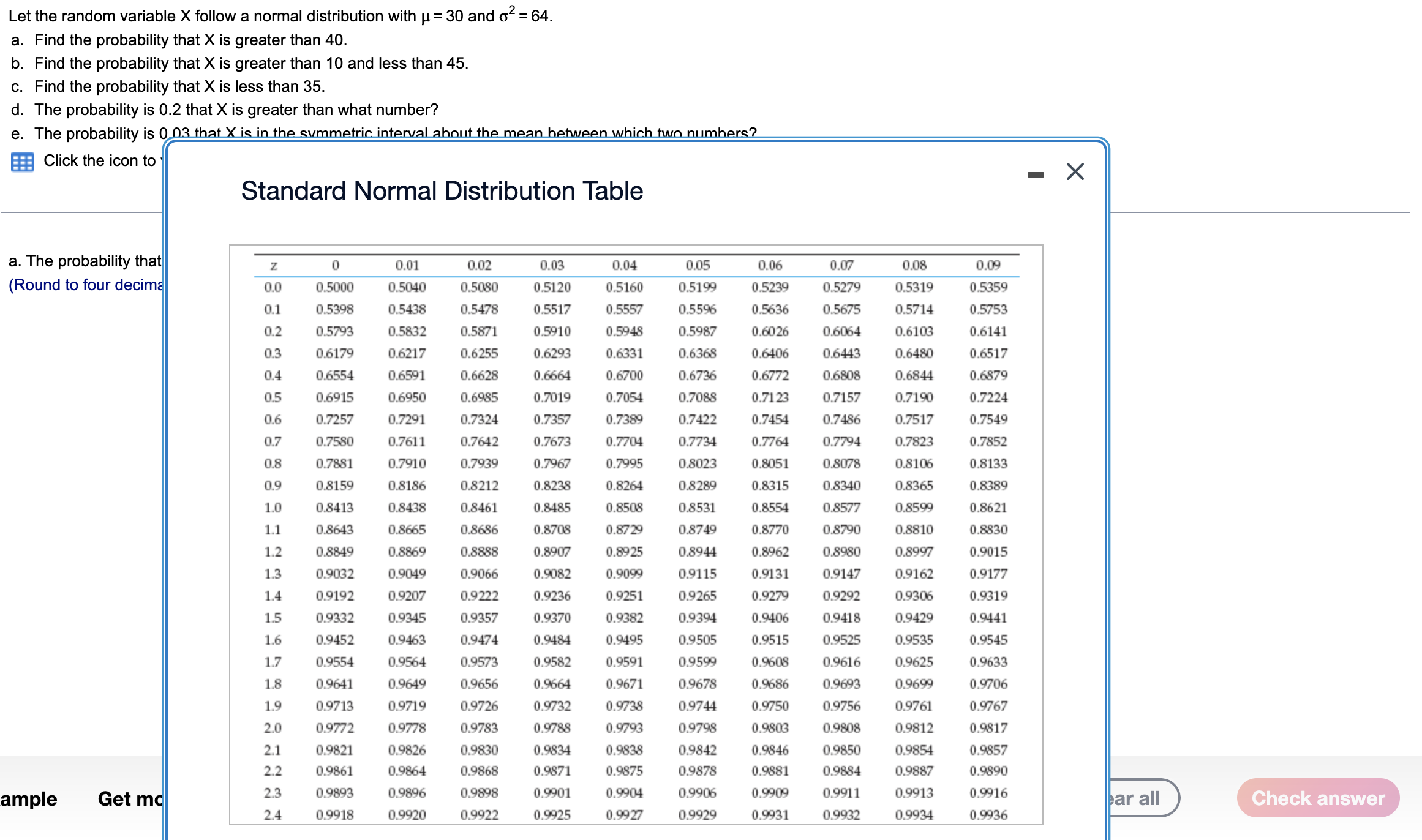 Solved Let the random variable \\( X \\) follow a normal | Chegg.com