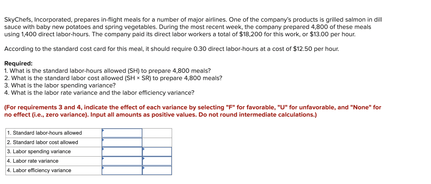 Solved SkyChefs, Incorporated, prepares in-flight meals for | Chegg.com