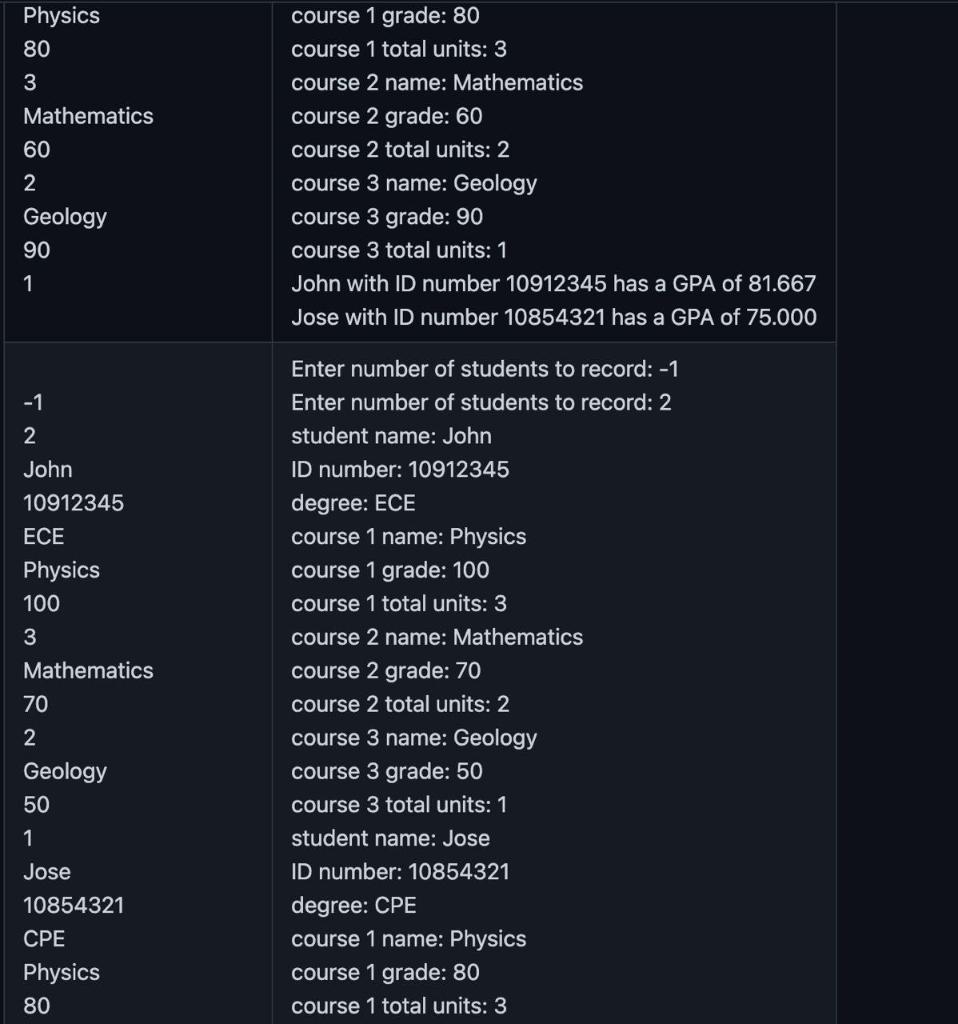 Solved Develop a program that will define and store a | Chegg.com