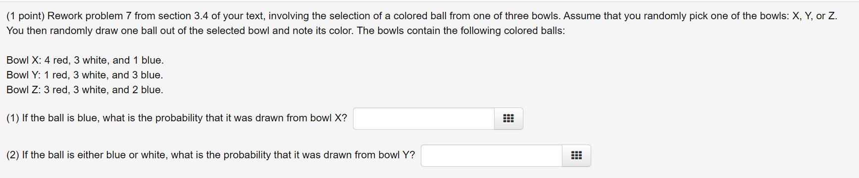 Solved (1 point) Rework problem 9 from section 3.4 of your | Chegg.com