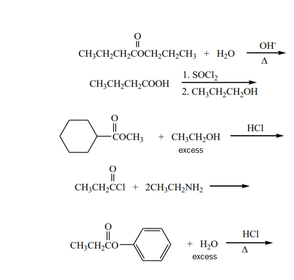 Solved Write down the resulting product in each of the | Chegg.com
