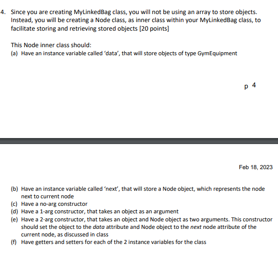 Solved Since you are creating MyLinkedBag class, you will | Chegg.com