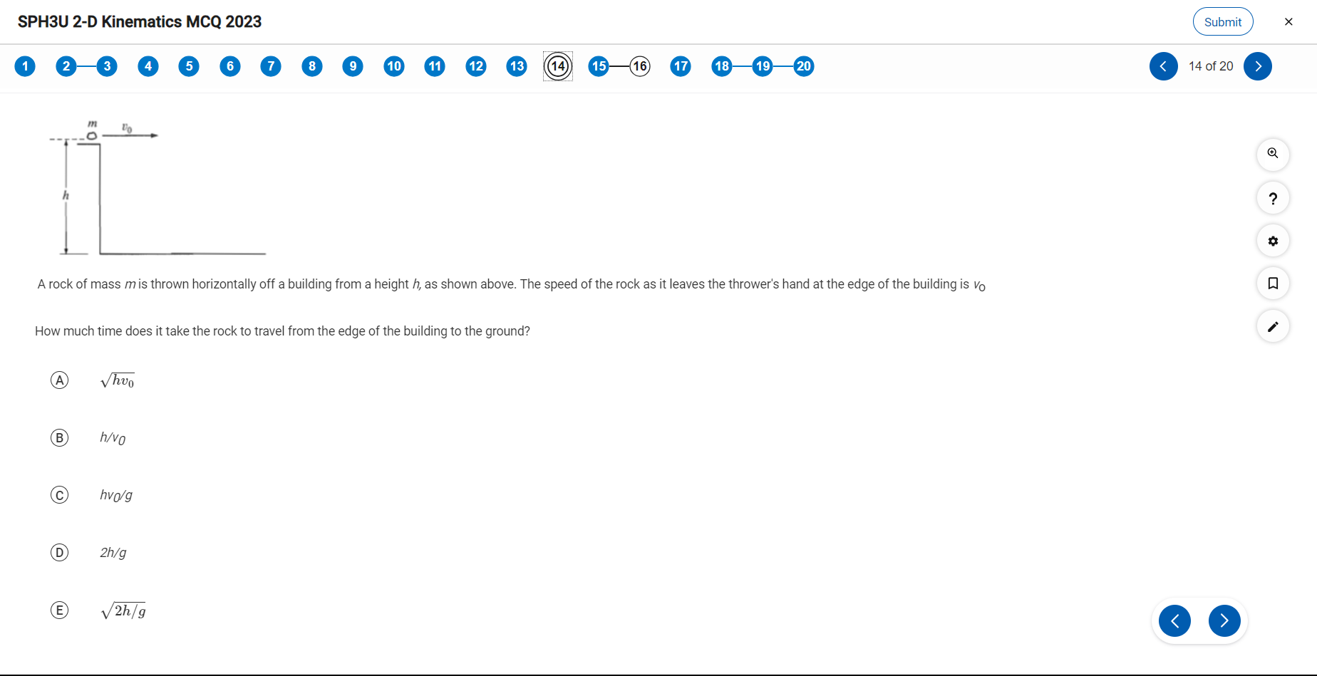 Solved SPH3U 2-D Kinematics MCQ 2023 (1) 2 2−3 (4) (5) 6 (7) | Chegg.com